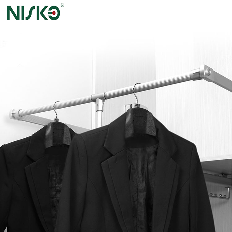 Pull Down Clothes Hanger Lift Rail Soft Closing Clothes Hanging Rack ...