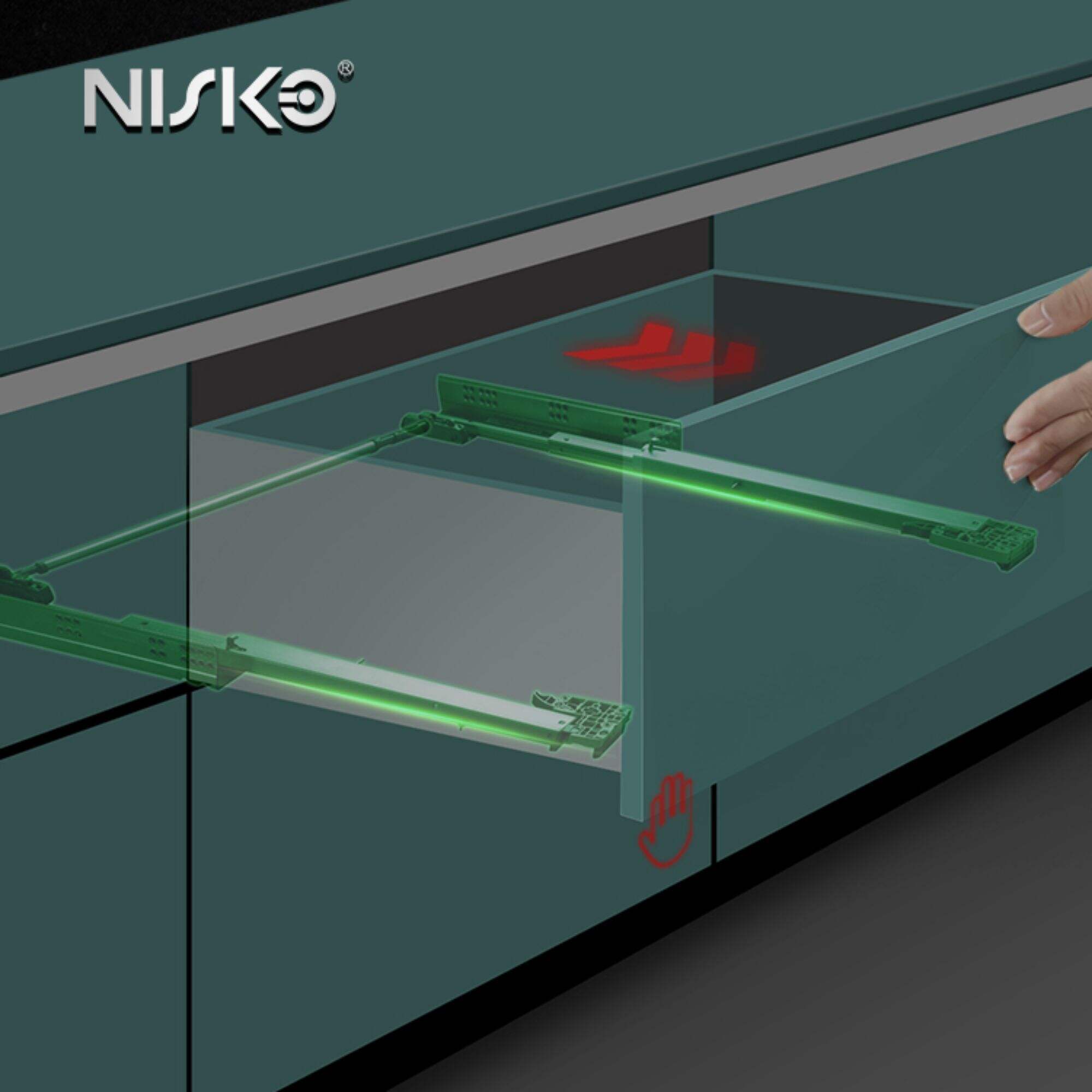 Hardware Telescopic Push Open Concealed Slide Drawer Runners