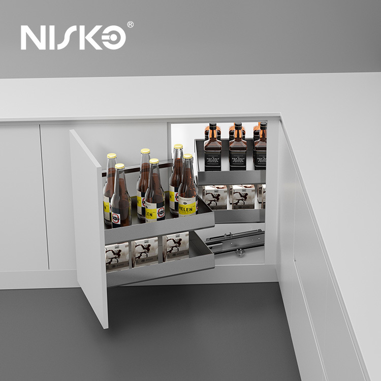 Magic Corner Pull-Out Space-Saving Kitchen Storage Solution for Blind ...