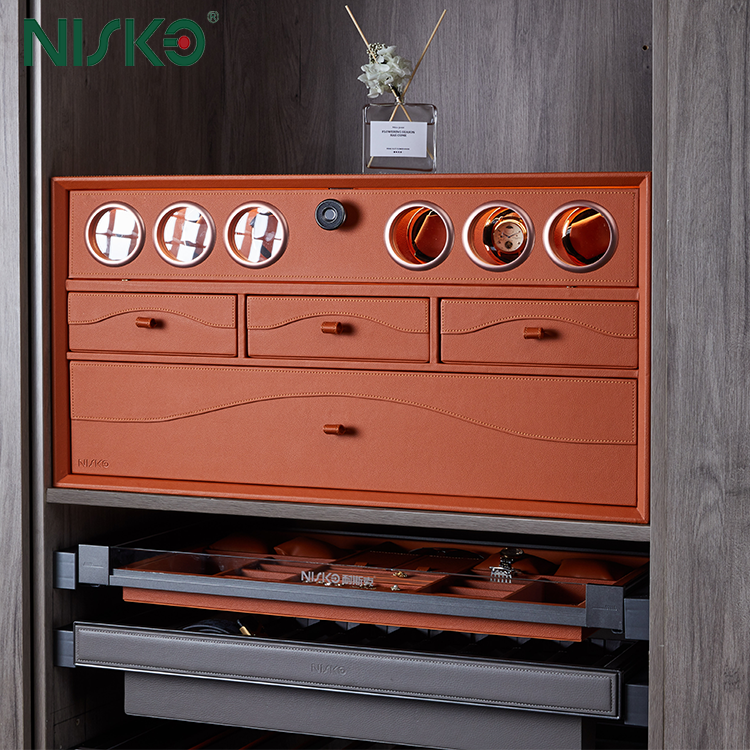 Pull Out Smart Watch Winder 3 Layers Rotating Safe Box Wardrobe Closet ...
